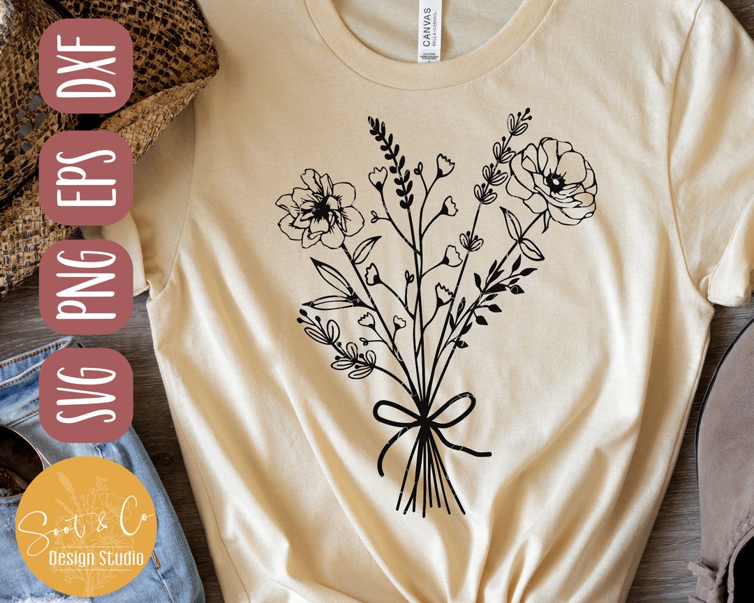 Wildflowers Bouquet Svg, Flower Svg, Flower Bouquet Svg, T Shirt Svg ...