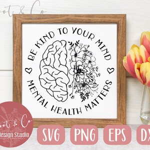 Mental Health Matters SVG - Be Kind to Your Mind Svg Design - Mental Health Design Svg File for ...