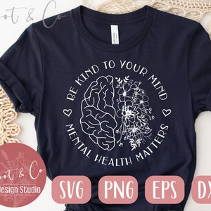Mental Health Matters SVG - Be Kind to Your Mind Svg Design - Mental Health Design Svg File for ...