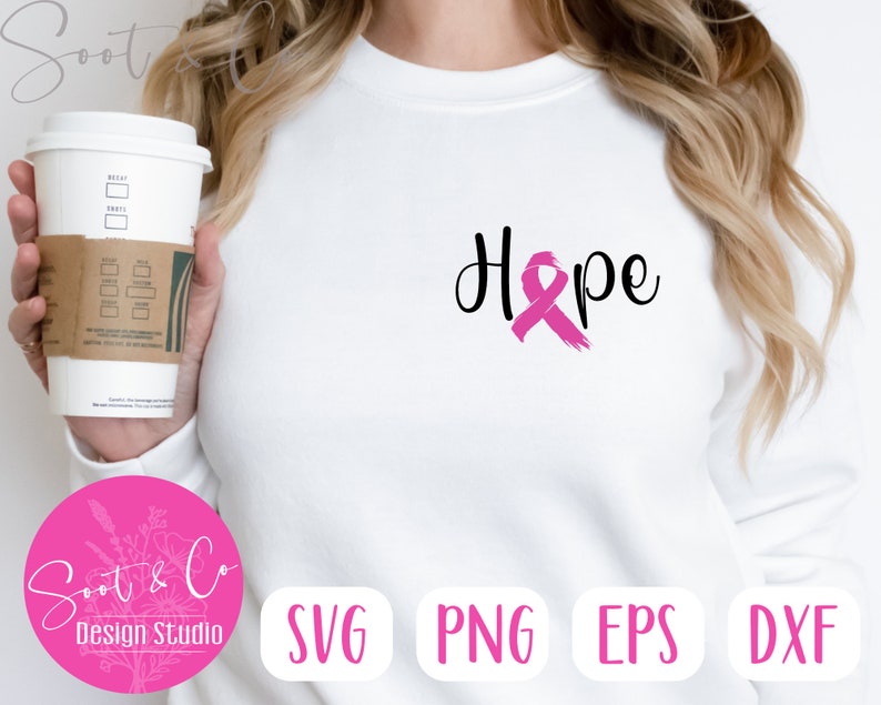 Breast Cancer Ribbon Svg Hope Svg Awareness Shirt Svg Pink - Etsy