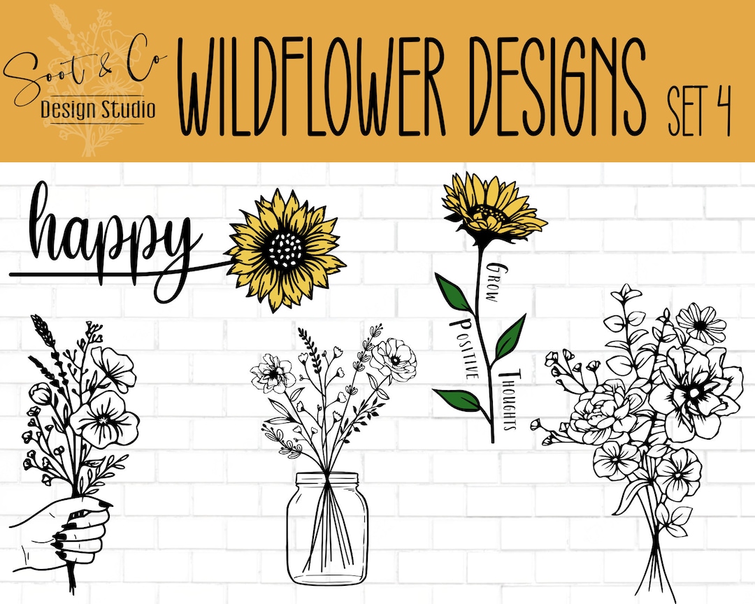 Wildflower SVG Bundle 4 - Wildflower SVG for Cricut - Wildflower Bundle ...