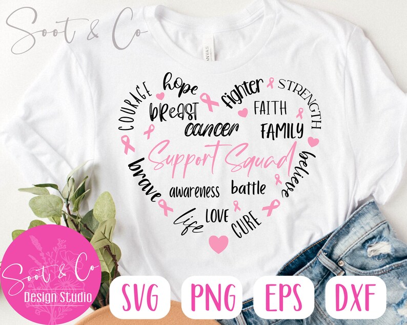 Cancer Support Squad Svg Breast Cancer Svg Awareness Shirt - Etsy