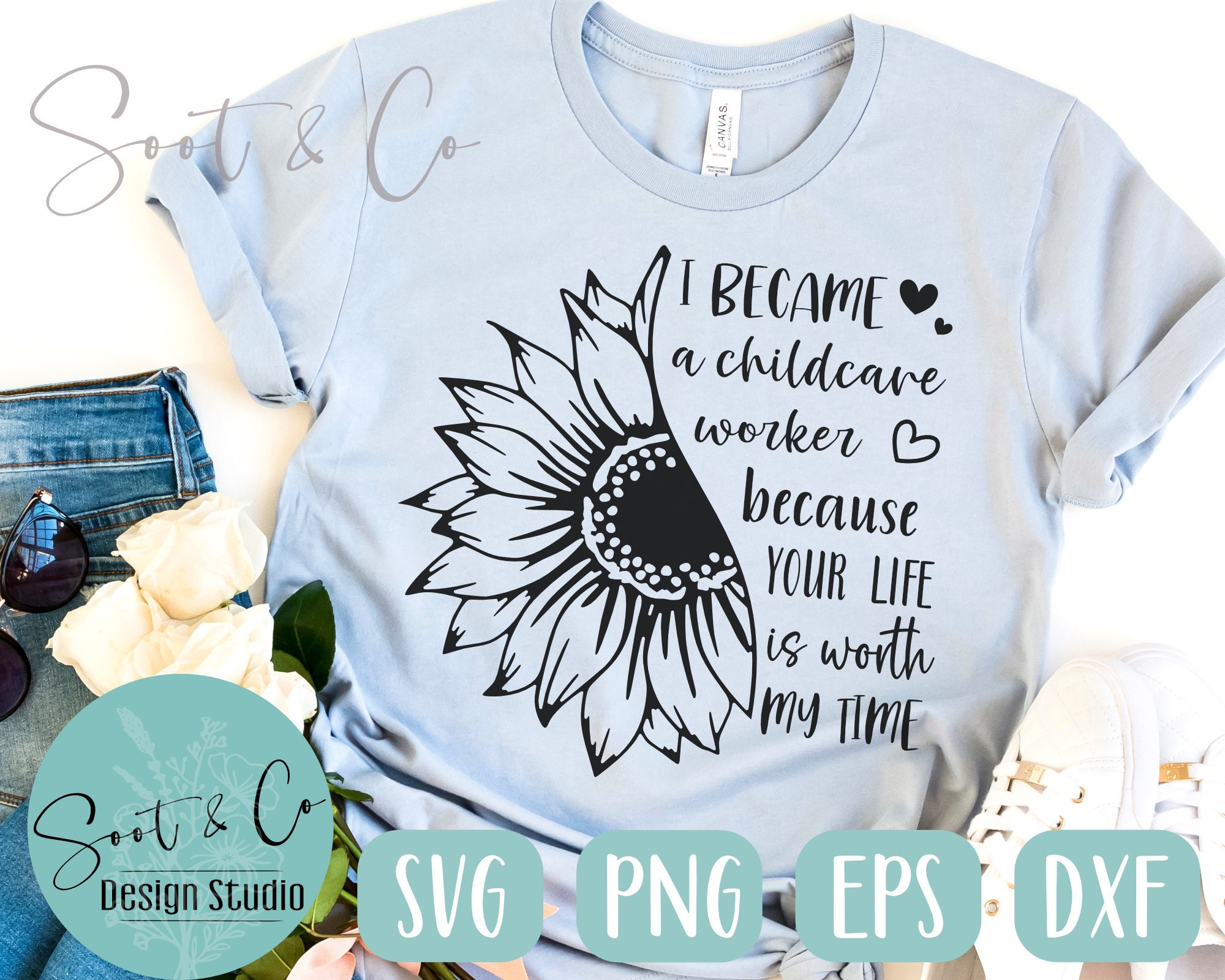 Childcare Worker Svg Shirt Svg Sunflower Svg Childcare - Etsy