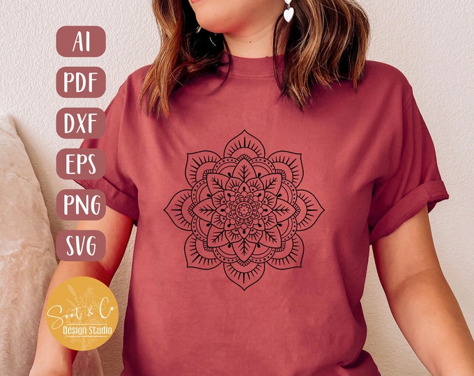 6-point Mandala SVG and PNG File for Cricut, KDP, Print-on-demand ...