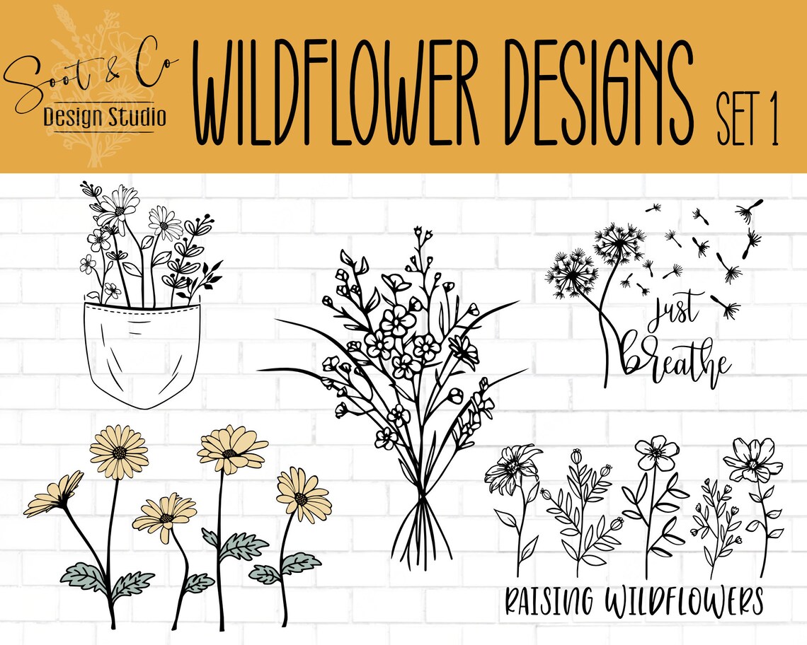 Wildflower SVG Bundle 1 Wildflower SVG for Cricut - Etsy
