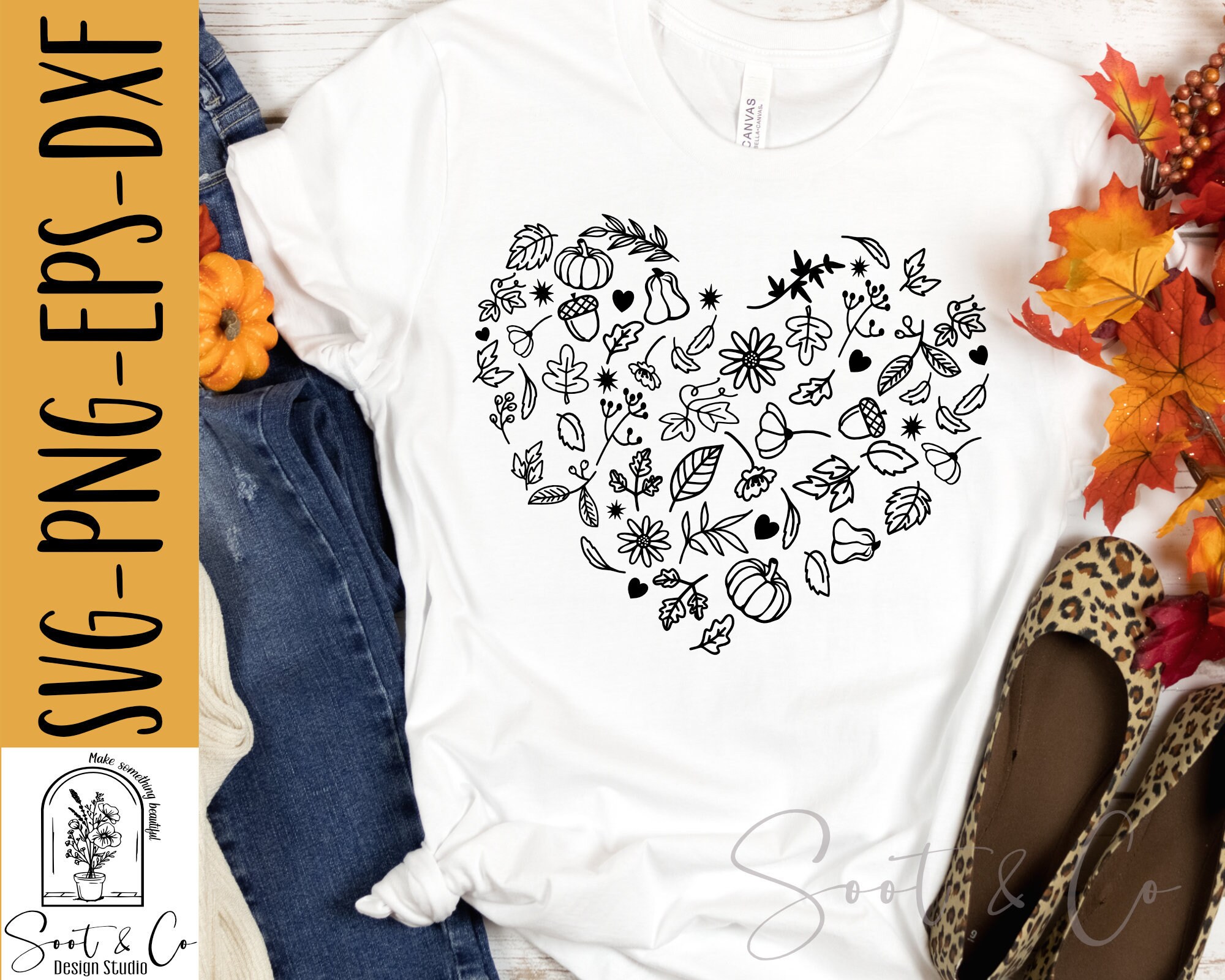 Autumn Heart Svg Fall Svg SVGPNG EPS Dxf Download - Etsy