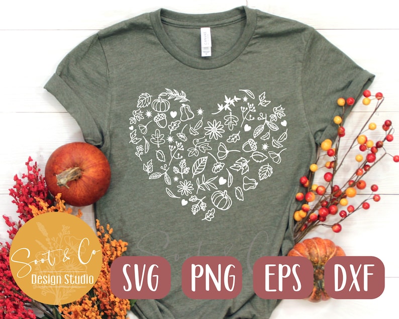 Autumn Heart Svg Fall Svg SVGPNG EPS Dxf Download - Etsy