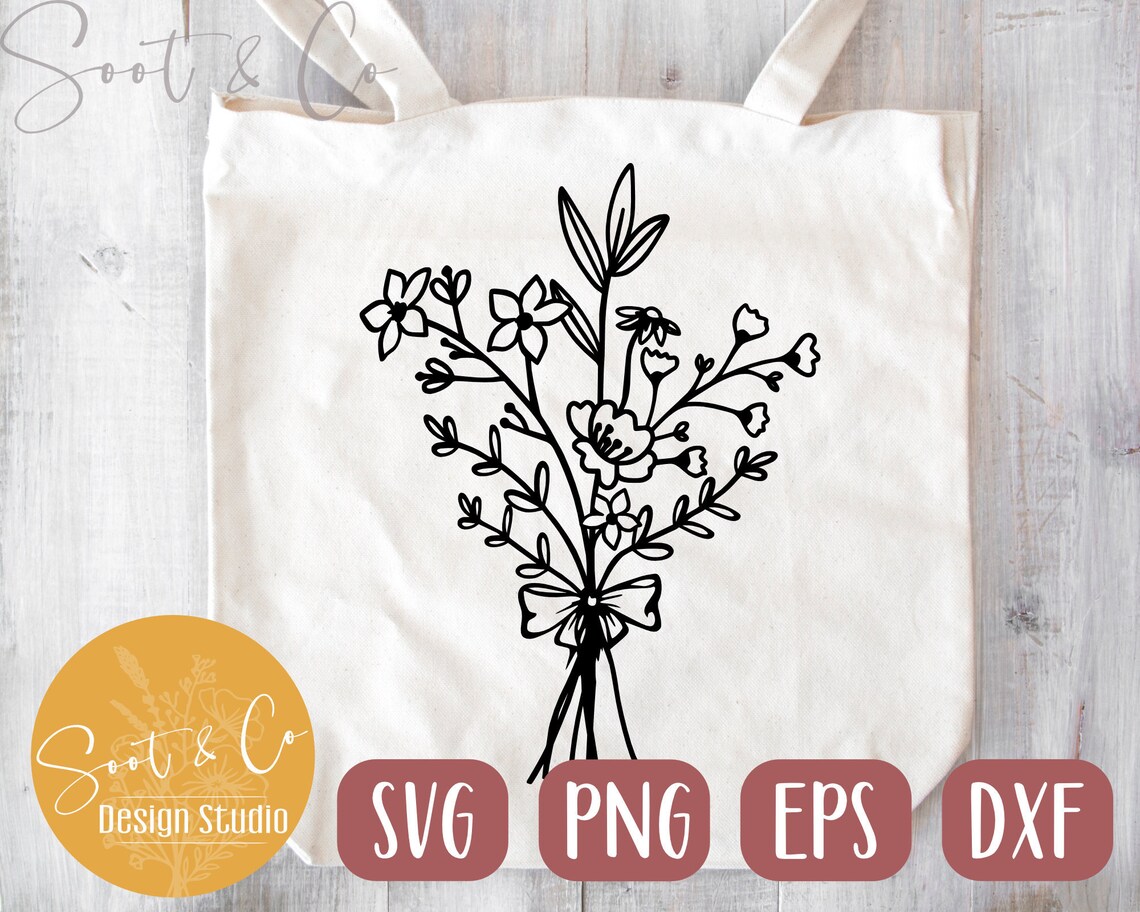 Wildflowers Svg Flower Svg Floral Svg Shirt Line Drawing - Etsy
