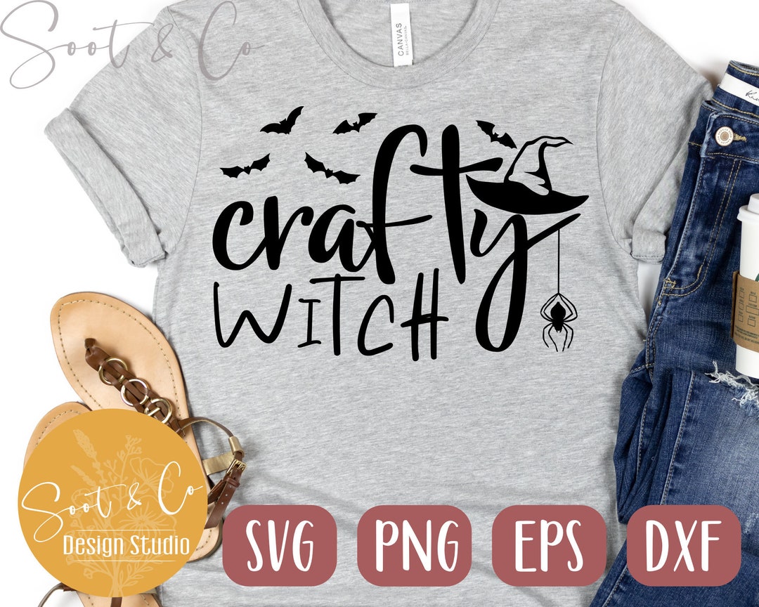 Crafty Witch Svg, Halloween Svg, Witch Svg, SVG,PNG, EPS, Dxf, Download ...