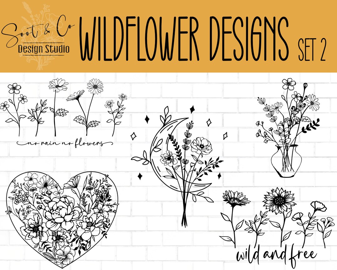 Wildflower SVG Bundle 2 - Wildflower SVG for Cricut - Wildflower Bundle ...
