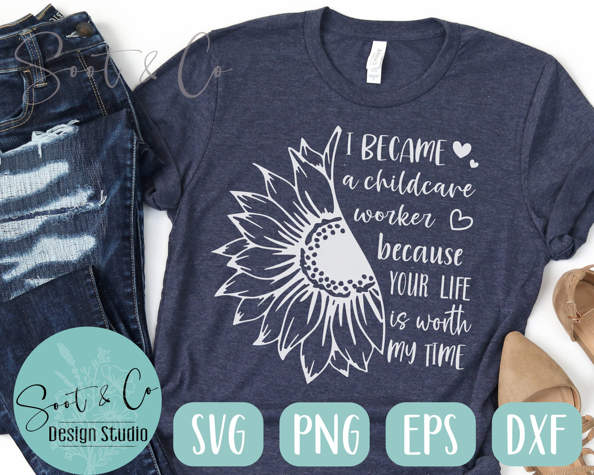 Childcare Worker Svg, Shirt Svg, Sunflower Svg, Childcare Shirt, SVG ...