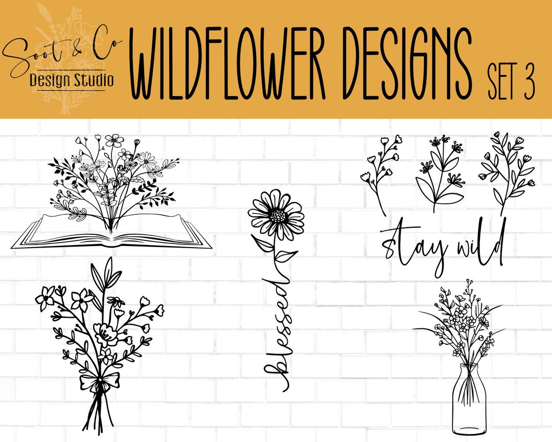 Wildflower SVG Bundle 3 - Wildflower SVG for Cricut - Wildflower Bundle ...