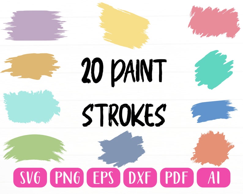 Paint Brush Stroke SVG Bundle Paint Stroke Bundle for Cricut - Etsy