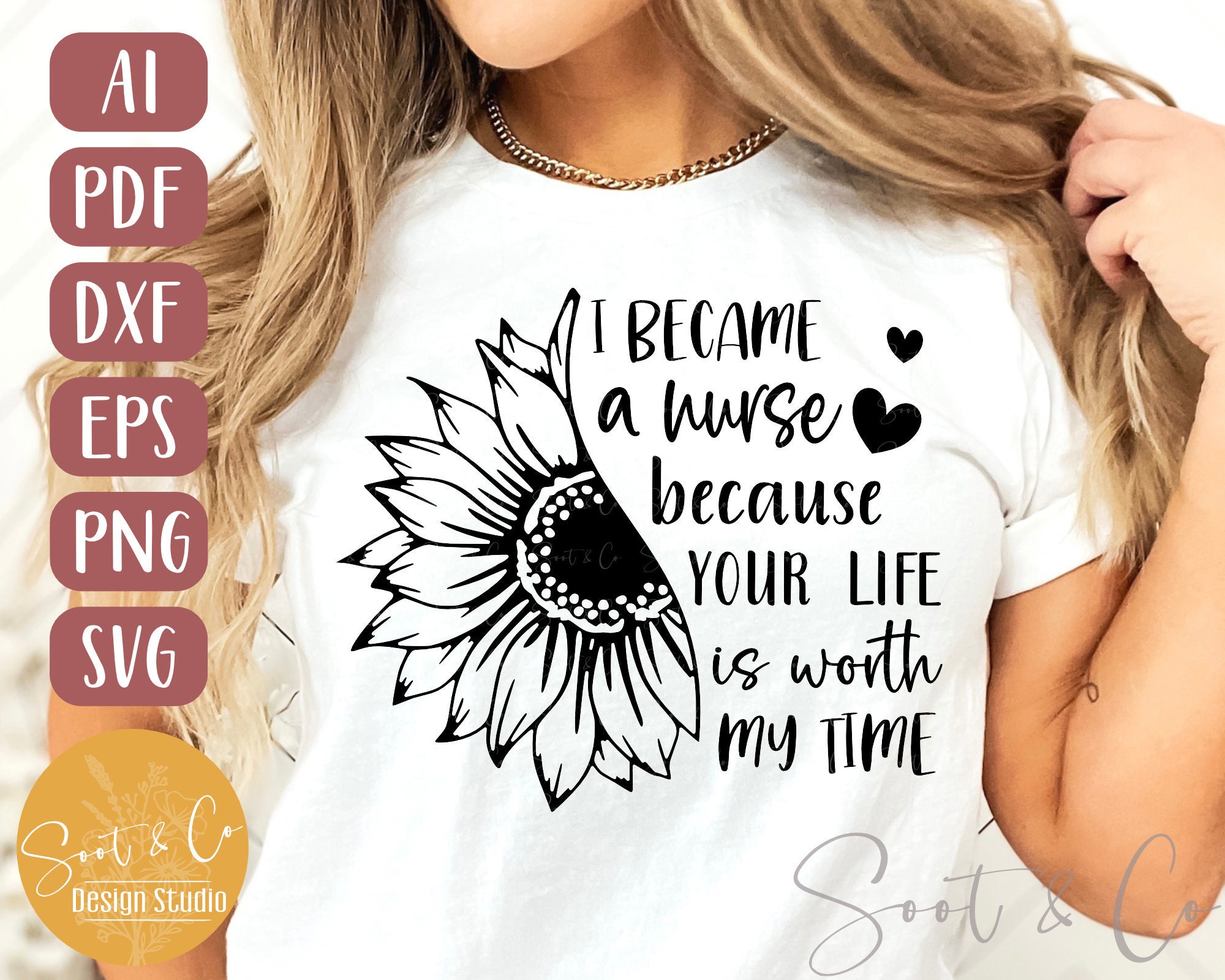 I Became a Nurse SVG, LNP Svg, Nurse Sunflower Shirt Svg, Nurse ...