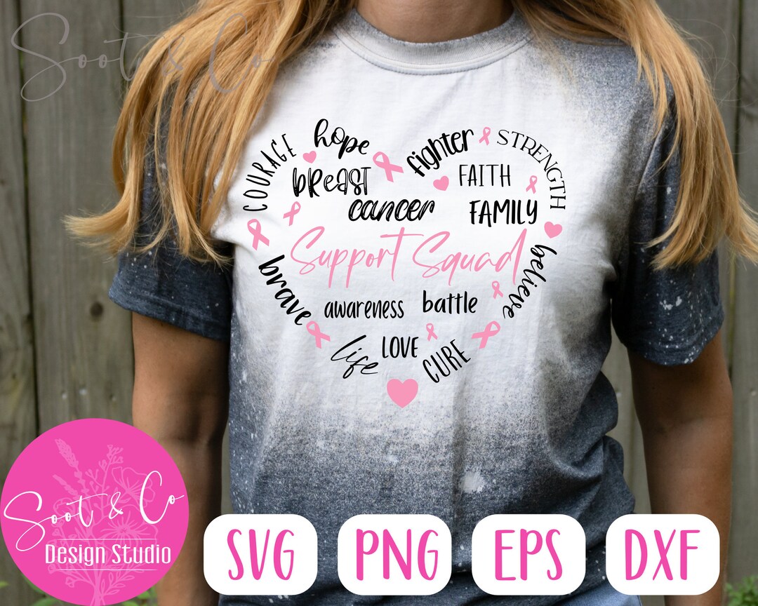 Cancer Support Squad Svg, Breast Cancer Svg, Awareness Shirt Svg, Pink ...