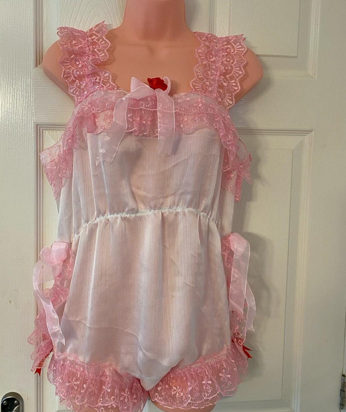 Sissy Transparent Bodysuit, Sheer Nylon Lingerie Bodysuit, See Through ...