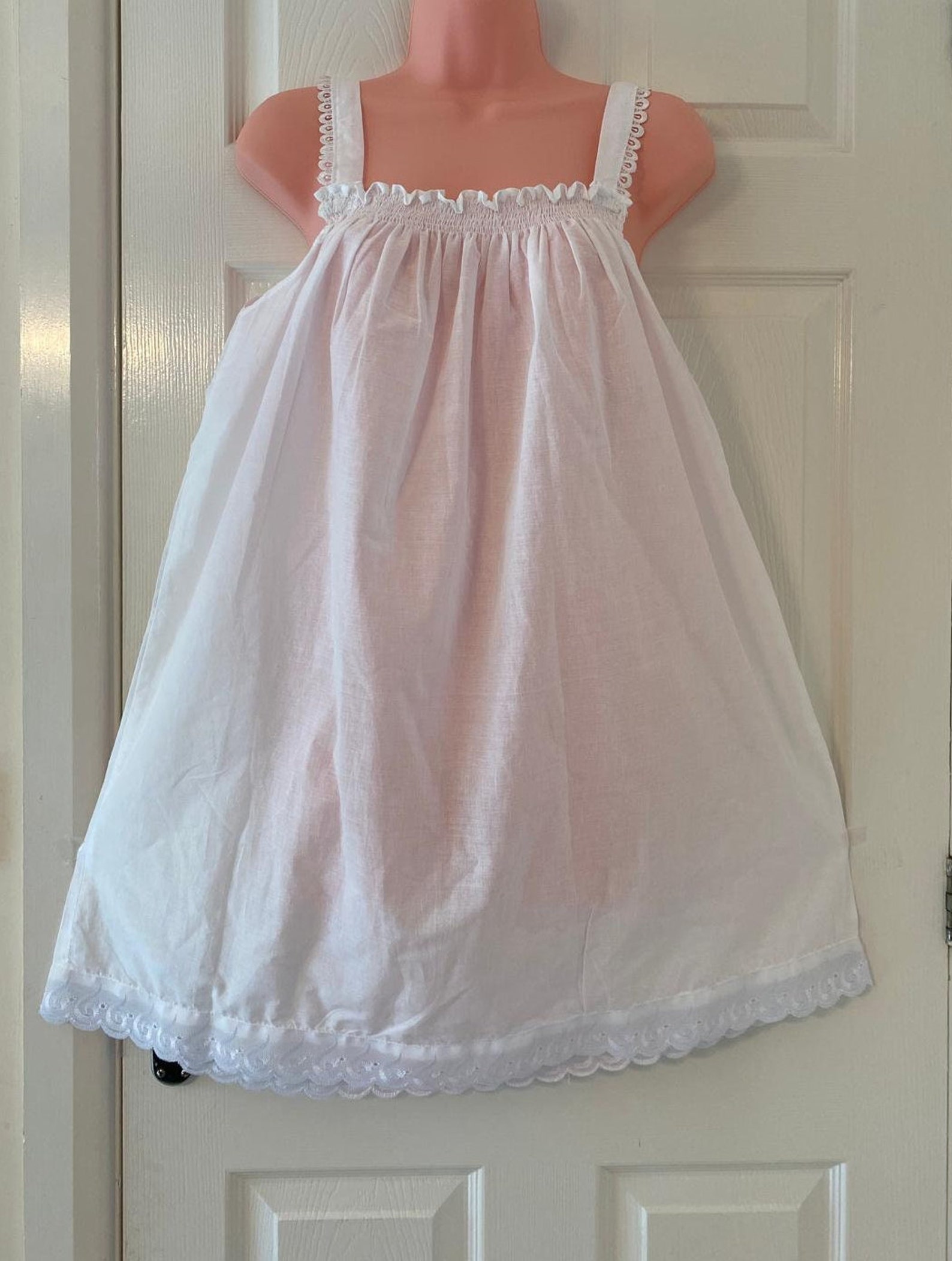 100%pure Cotton Summer Nighty, Natural Quality Muslin Fabric , White ...