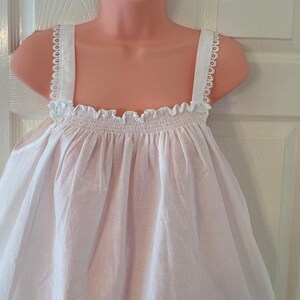100%pure Cotton Summer Nighty, Natural Quality Muslin Fabric , White ...