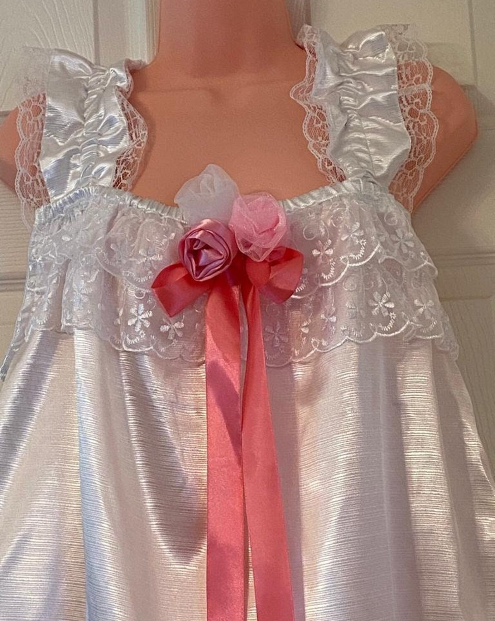 Sissy Pure White Bridle Style Baby Doll Nighty Negligee Dress Set, Cami ...