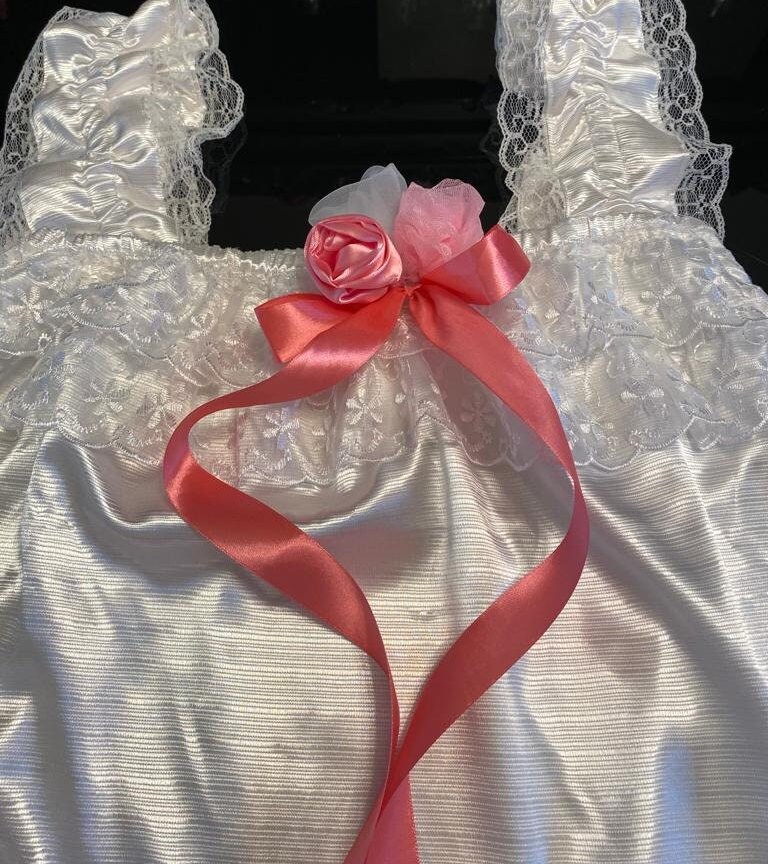 Sissy Pure White Bridle Style Baby Doll Nighty Negligee Dress Set, Cami ...