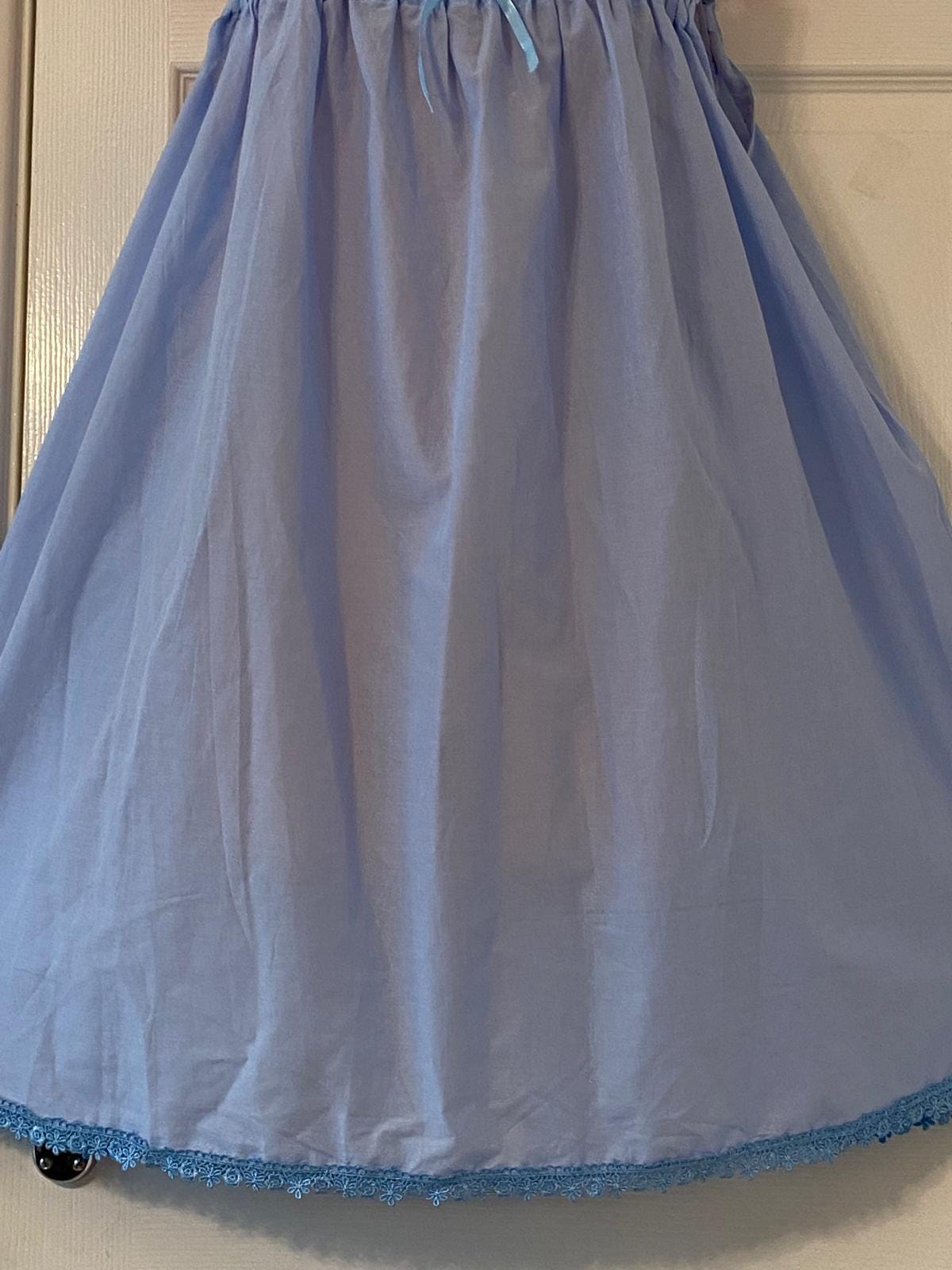 100% Pure Cotton Nighty Dress, Summer Nightgown, Powder Blue Colour ...
