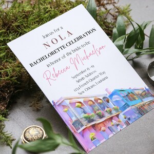 New Orleans, NOLA Bachelorette Weekend Invitation and Itinerary Canva ...