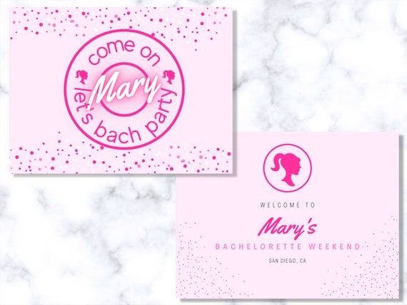 Barbie Themed Bachelorette Party Welcome Signs Two Pretty - Etsy