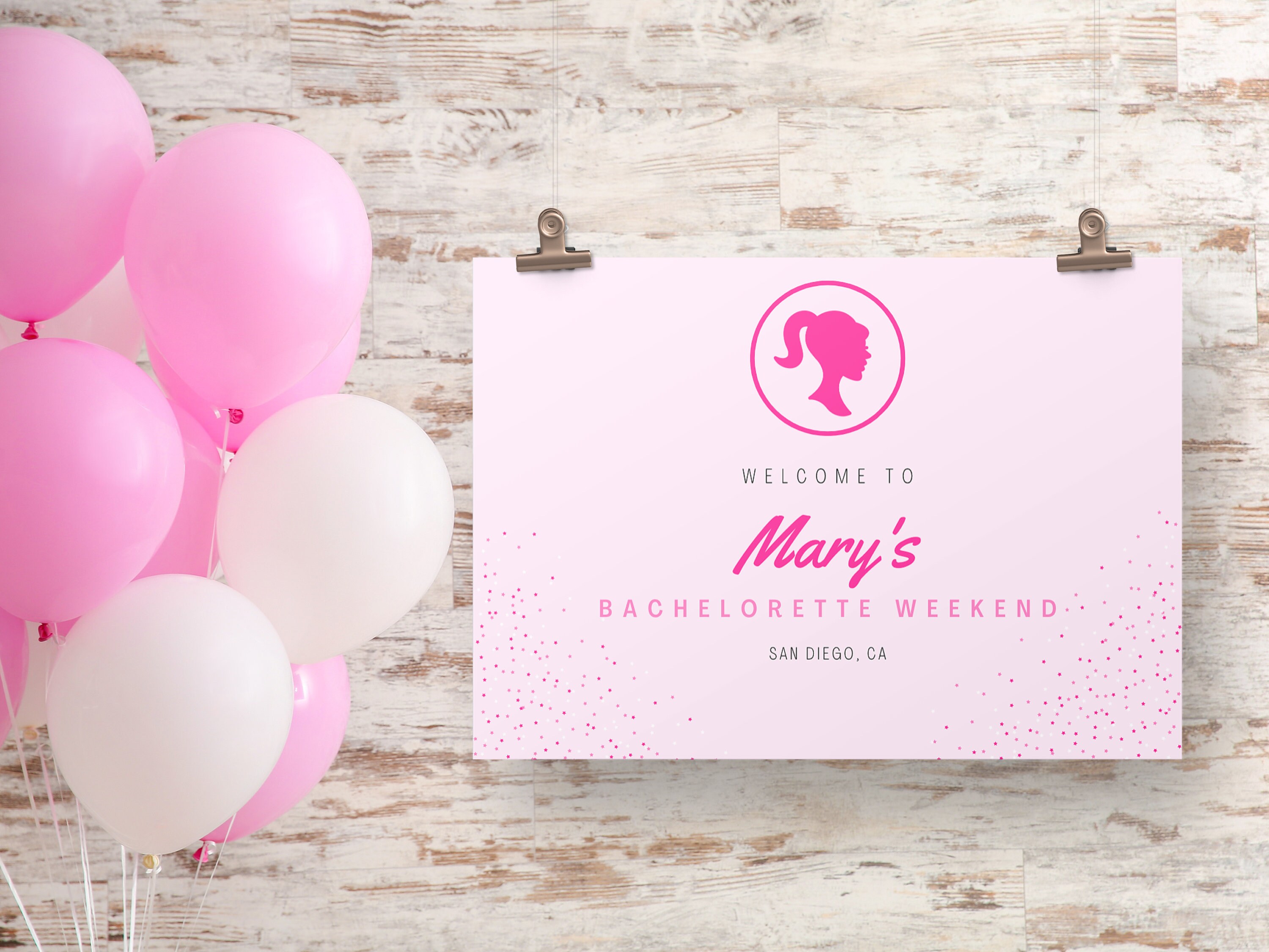 Barbie Themed Bachelorette Party Welcome Signs Two Pretty - Etsy