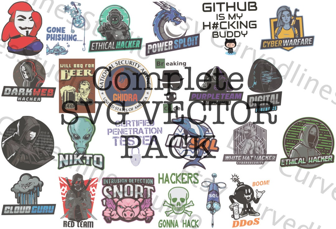 126 Hacker Programming Network SVG Clipart for Stickers Scrapbook ...