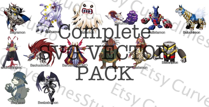 Premium Digimon SVG Clipart Collection A to B Digital - Etsy