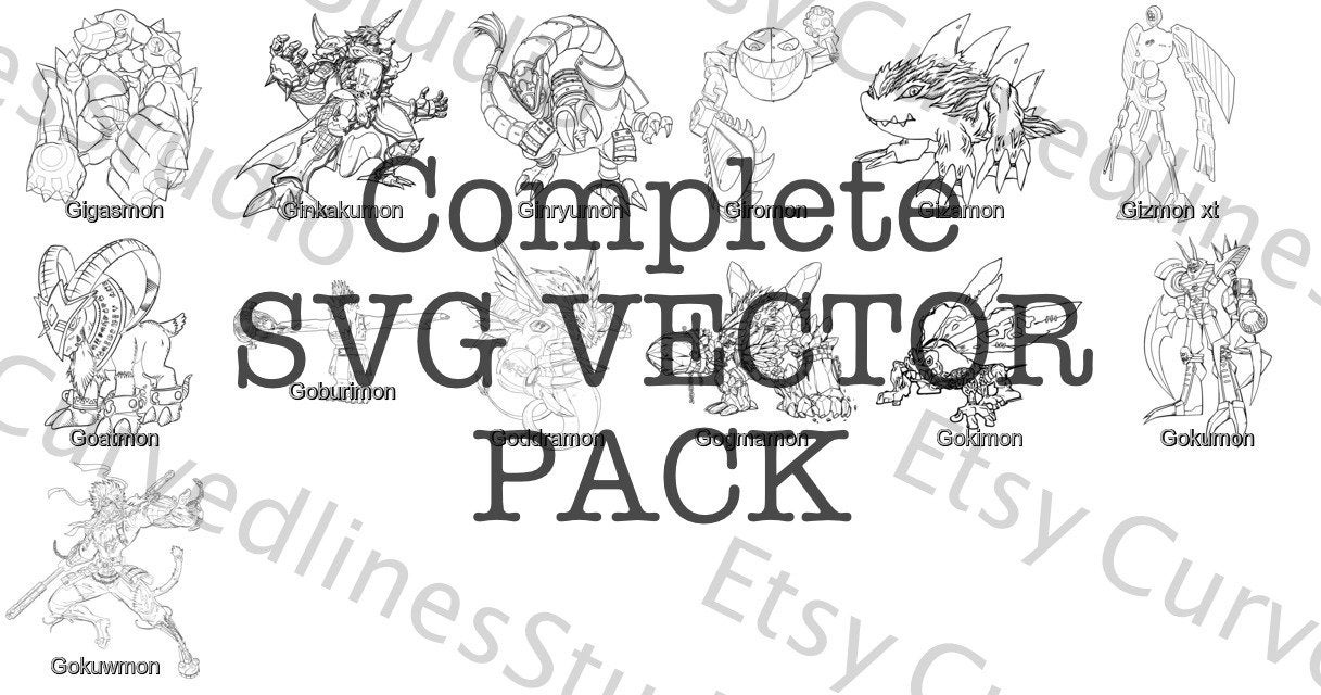 Premium Digimon SVG EPS Collection E to G Digital Download - Etsy