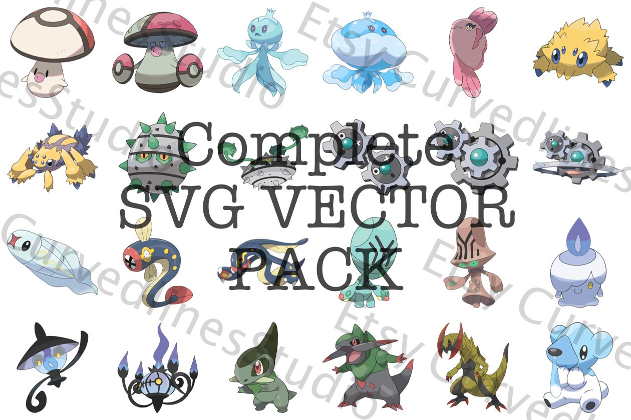 Pokemon Complete 5th Gen SVG Clipart Vector File for Cricut - Etsy