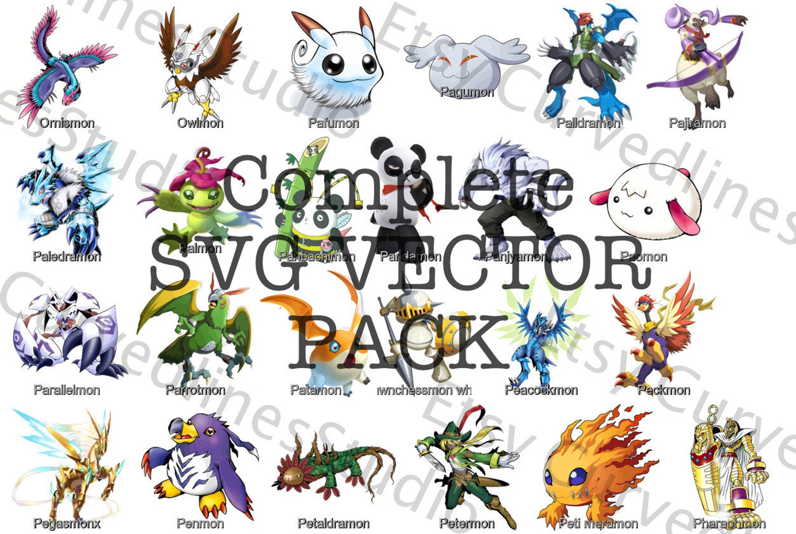 Premium Digimon SVG Clipart Collection O to Q Digital - Etsy