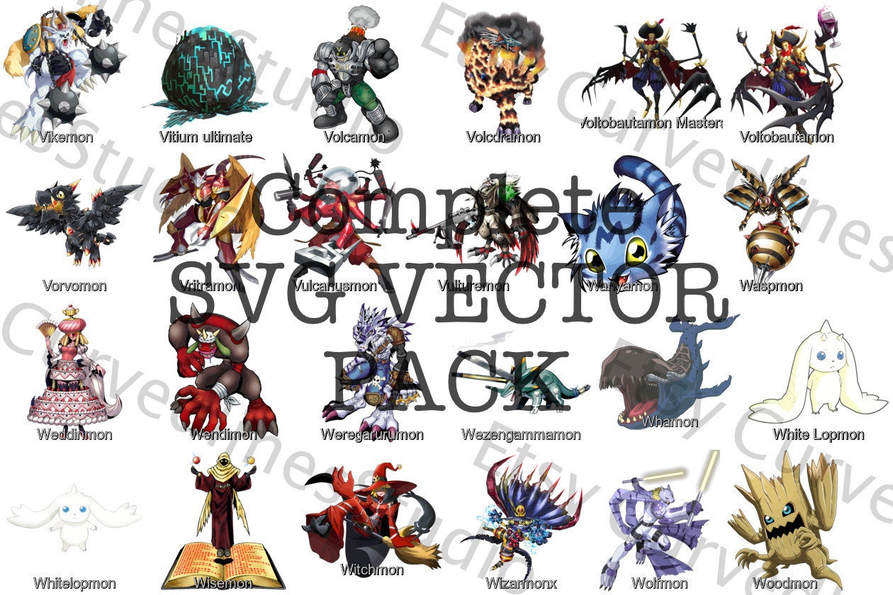 Premium Digimon SVG Clipart Collection V to Z Digital - Etsy Australia