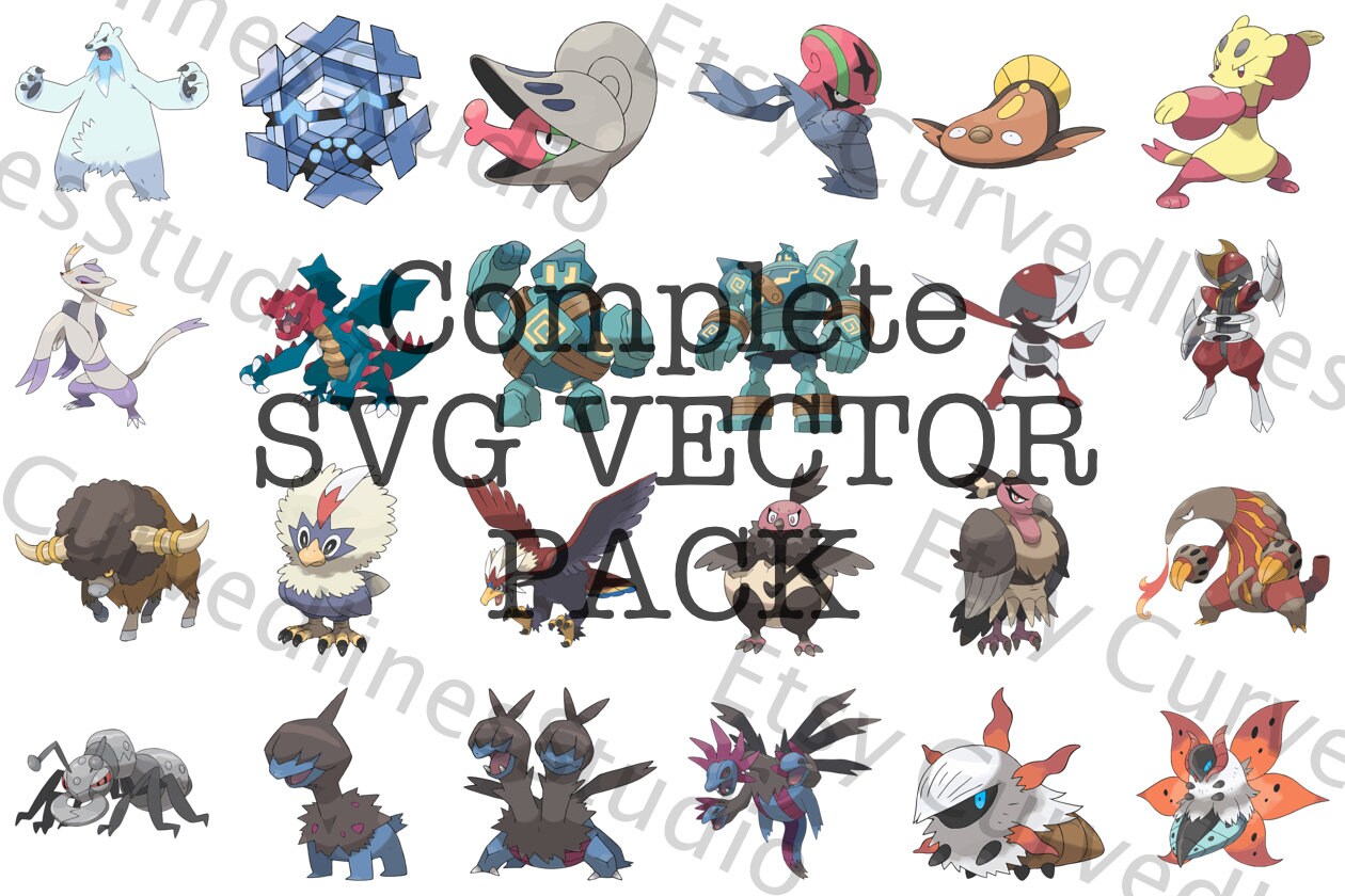 Pokemon Complete 5th Gen SVG Clipart Vector File for Cricut - Etsy