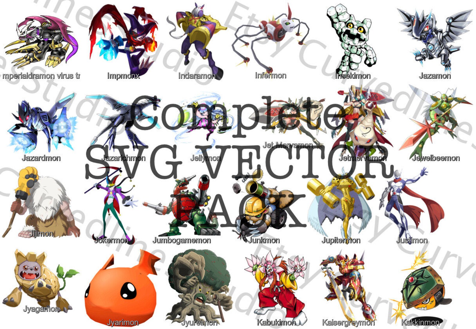 Premium Digimon SVG Clipart Collection I to K Digital - Etsy