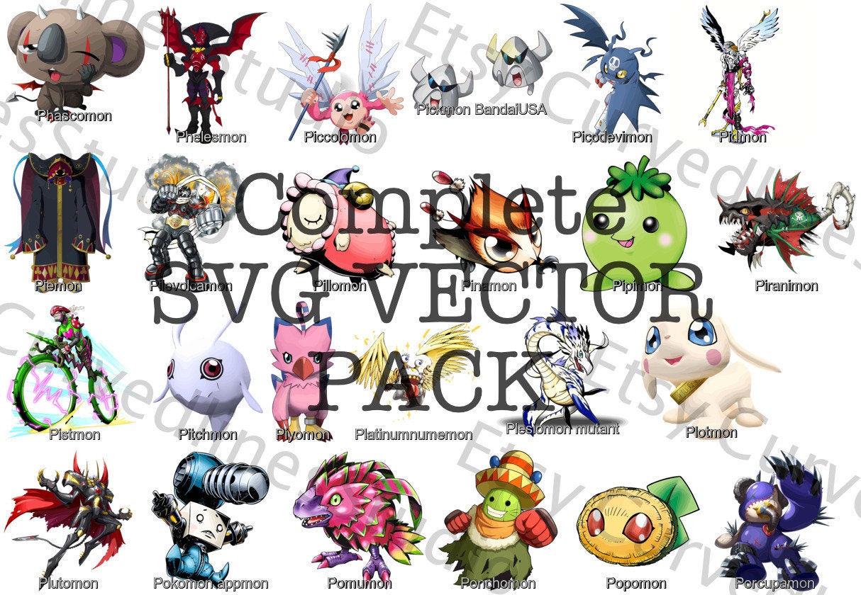 Premium Digimon SVG Clipart Collection O to Q Digital - Etsy
