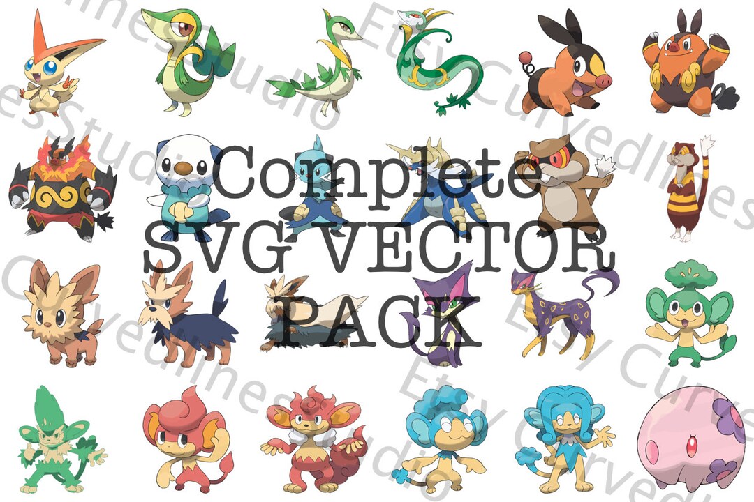 Pokemon Complete 5th Gen SVG Clipart Vector File for Cricut - Etsy