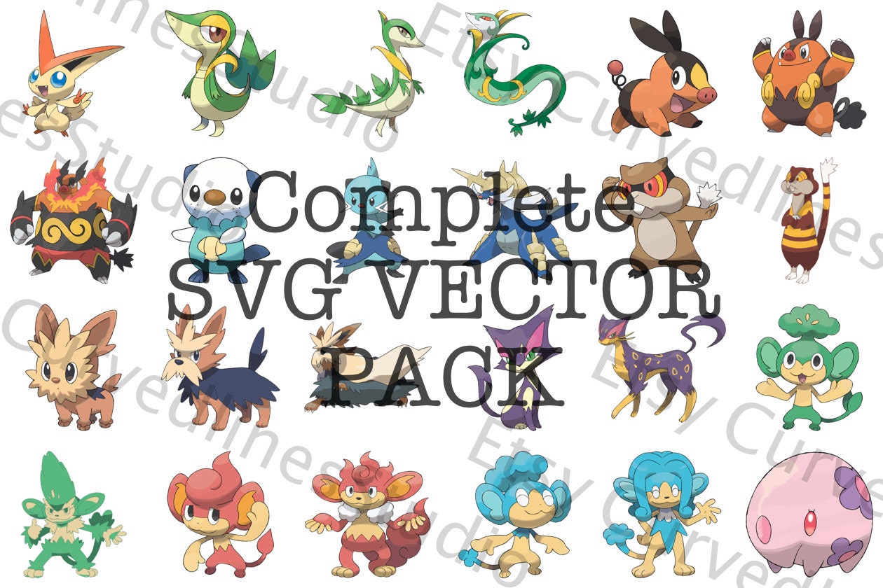 Pokemon Complete 5th Gen SVG Clipart Vector File for Cricut - Etsy