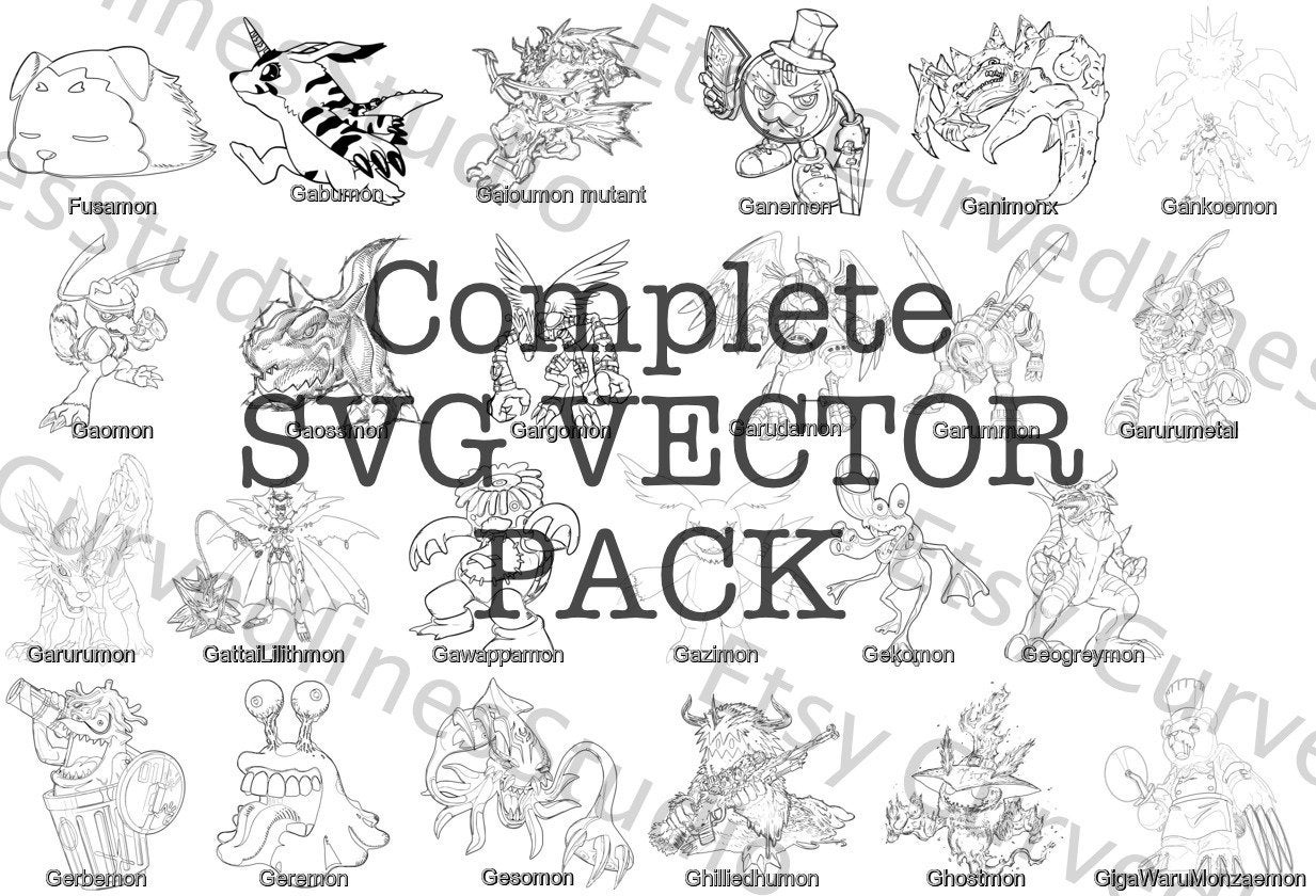 Premium Digimon SVG EPS Collection E to G Digital Download - Etsy