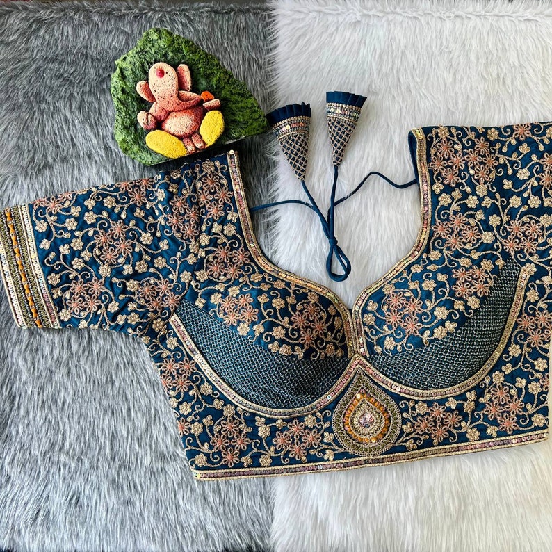 Sabyasachi Style Heavy Diamond Embroidery Work Blouse - Etsy