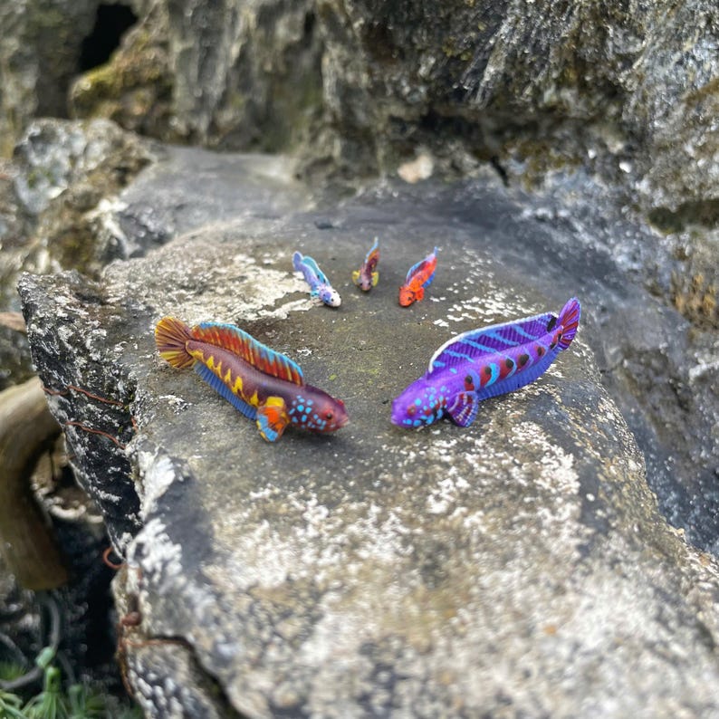 Channa Barca Snakehead Resin Figurine – Hand-painted Mini Sculpture, 2 ...