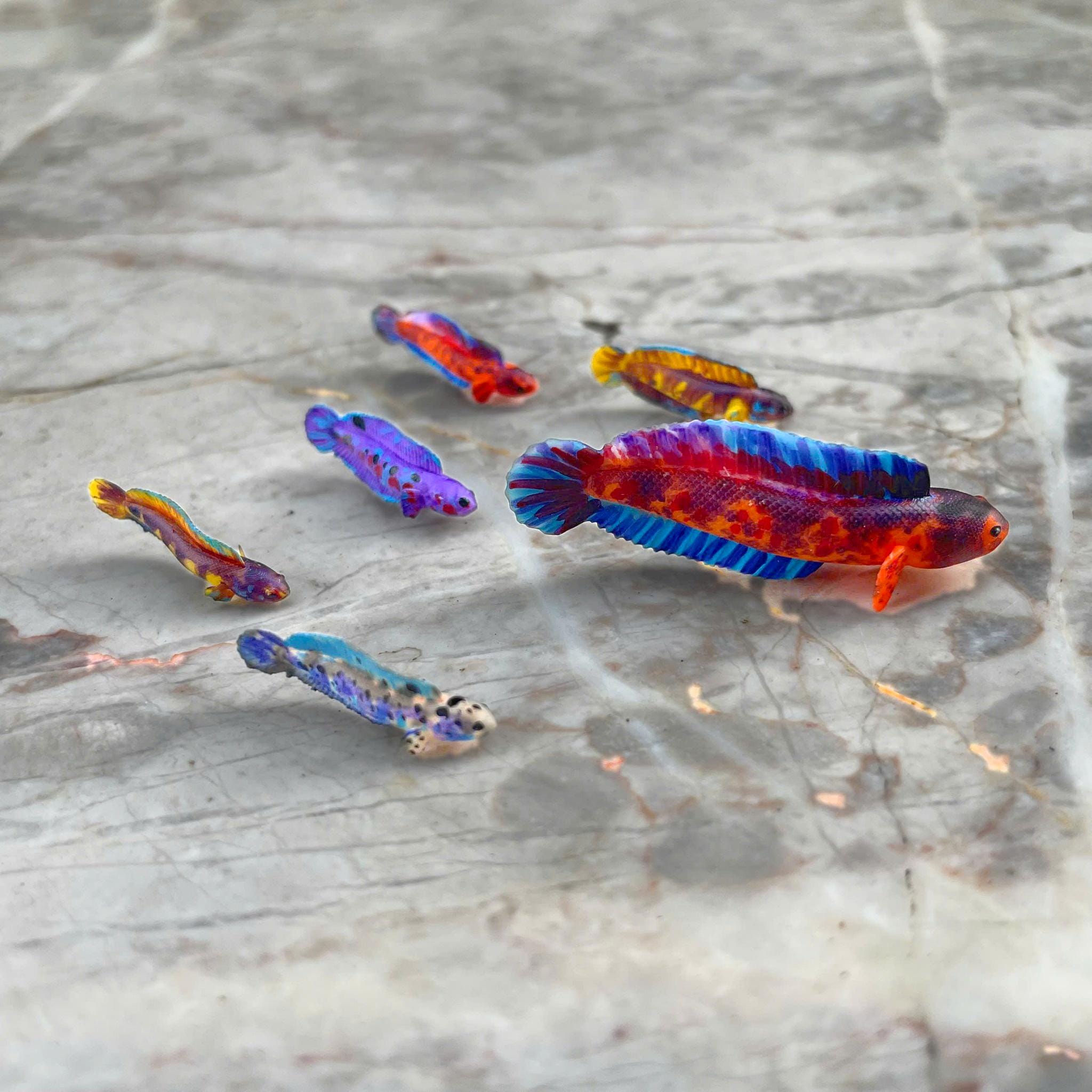 Channa Barca Snakehead Resin Figurine – Hand-painted Mini Sculpture, 2 ...