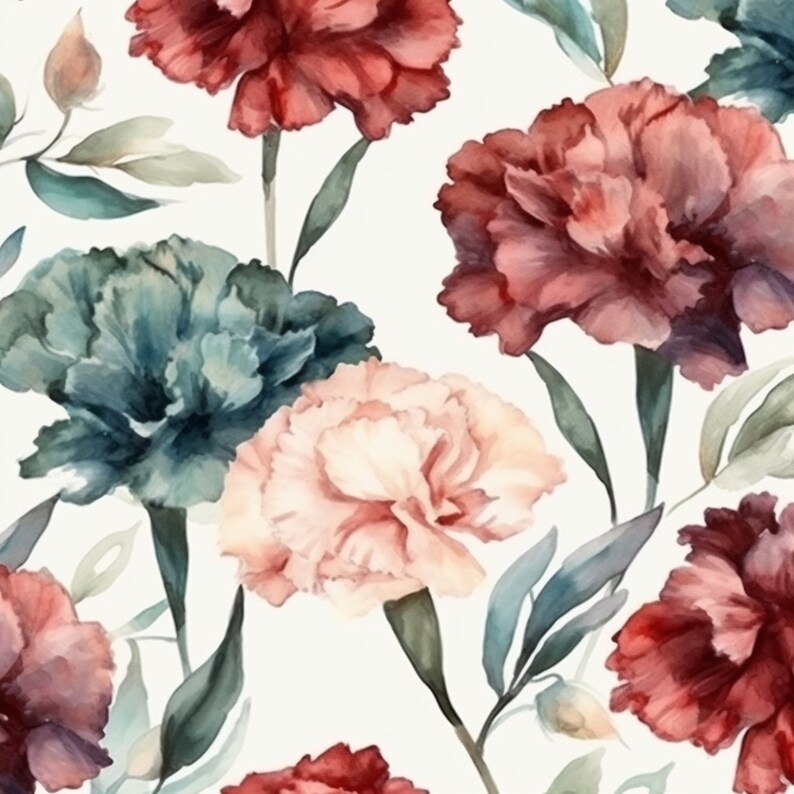 Watercolor Flower Digital Paper, Watercolor Flowers, Flower Digital ...