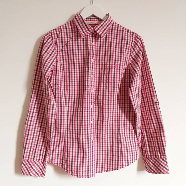 Womens Red and White Checked Shirt - Etsy