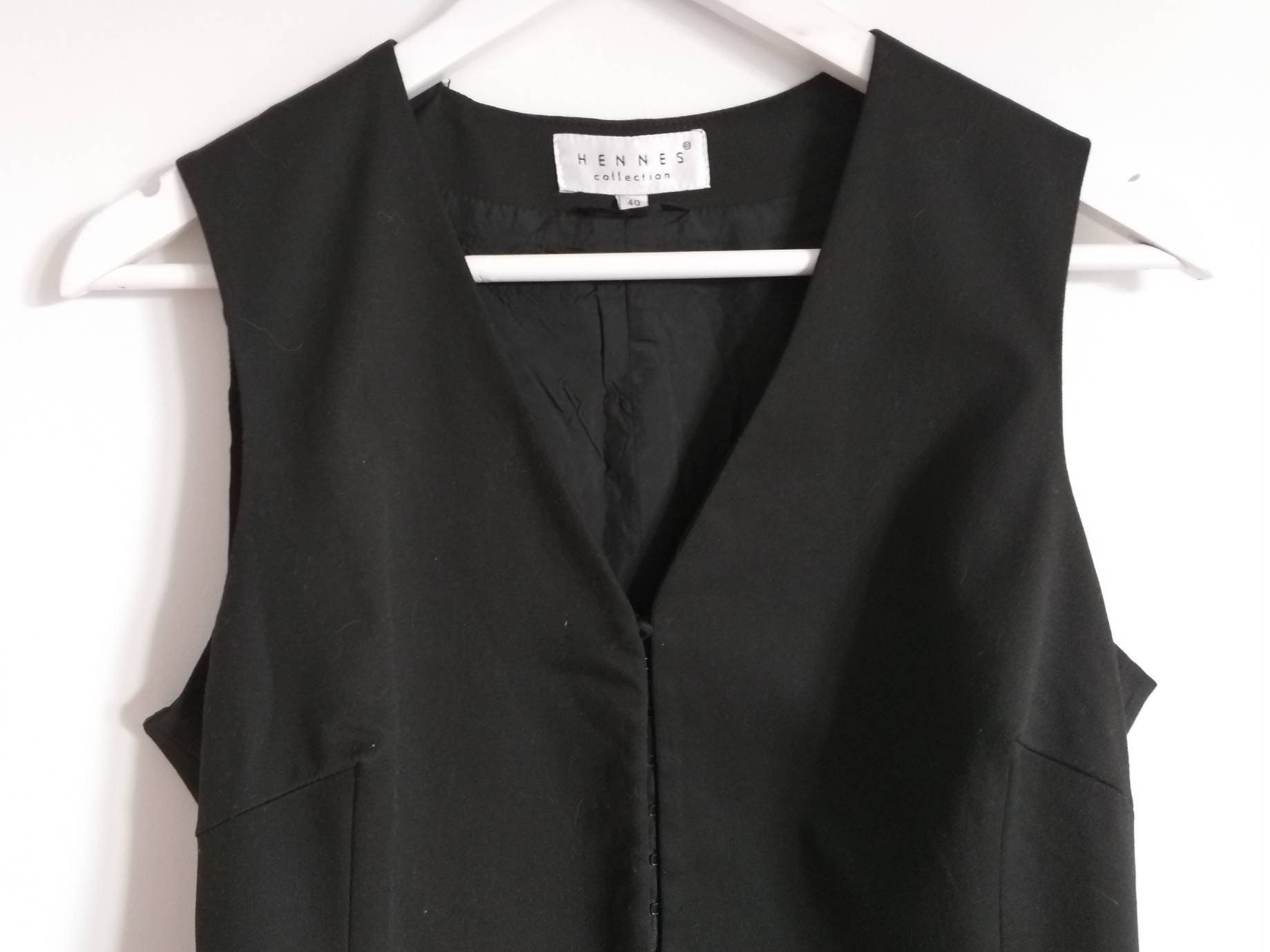 Black Woven Vest, Vest With Hooks, Classic Womens Vest, Uniform Vest ...