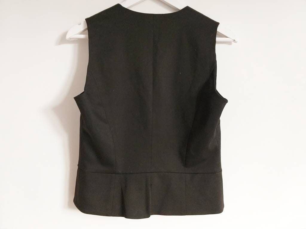 Black Woven Vest, Vest With Hooks, Classic Womens Vest, Uniform Vest ...