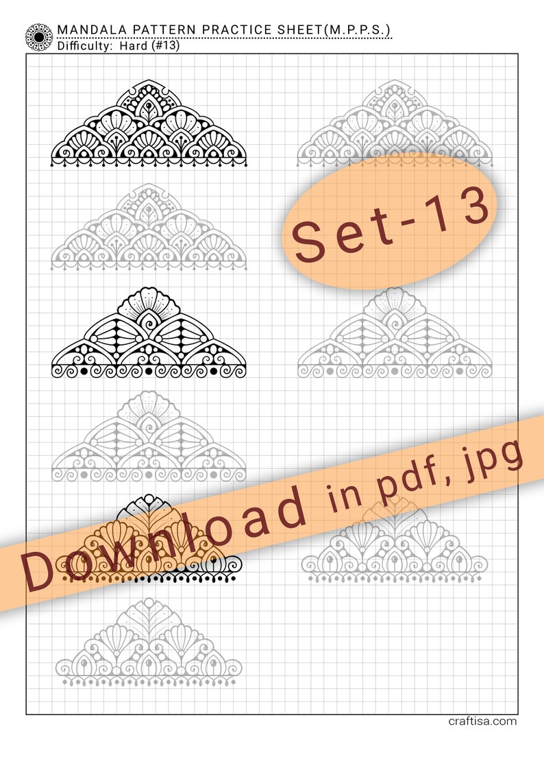 8 Mandala Practice Sheets (set-13) in PDF/JPG for Mandala Practice and ...