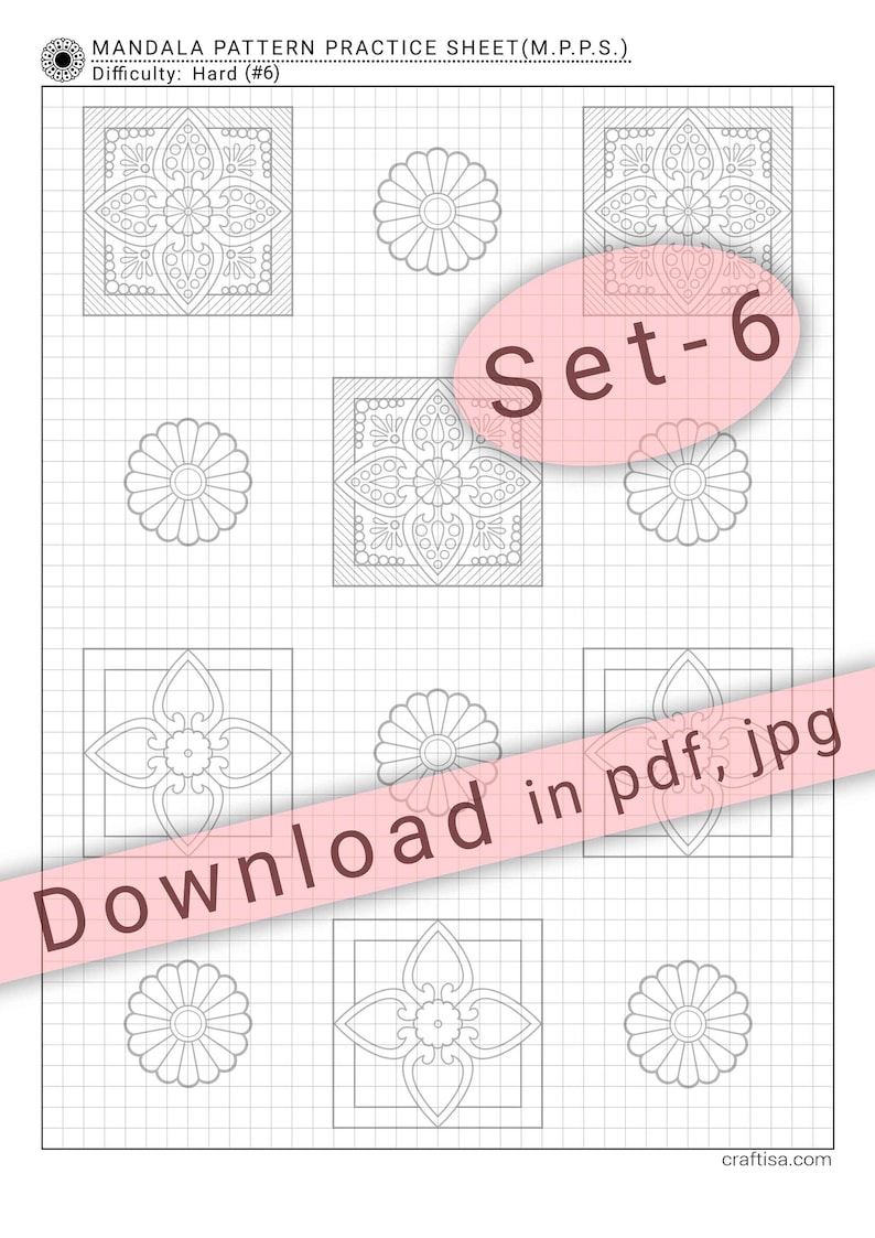 8 Mandala Practice Sheets (set-6) in PDF/JPG for Mandala Practice and ...