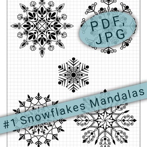 21+ Different Snowflakes Mandala Pattern Practice Sheets, Digital ...